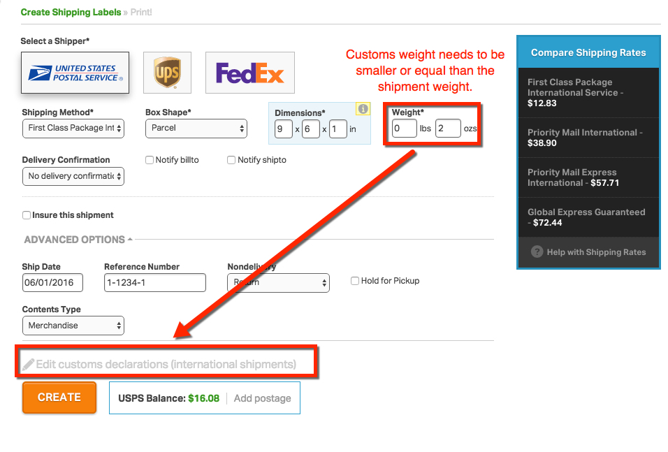 Ordoro - How do I edit my customs form?