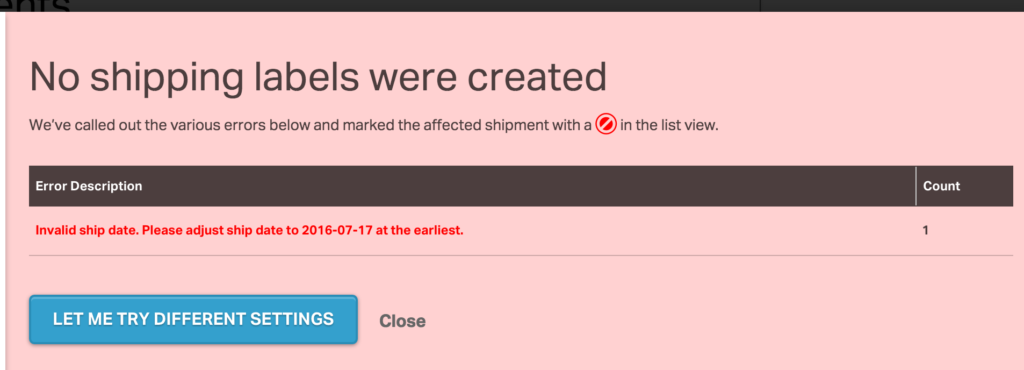 Ordoro - USPS error messages and how to resolve them
