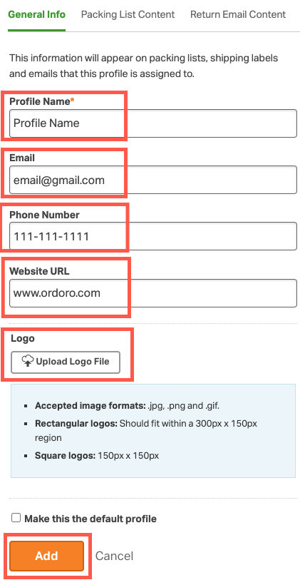Ordoro - How do I set up my Packing List(s)?