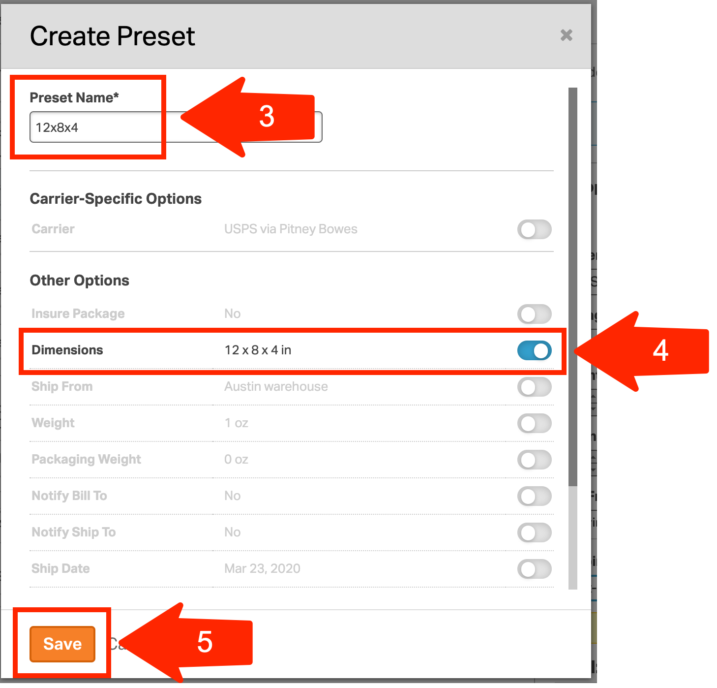Ordoro - Examples of Shipping Presets