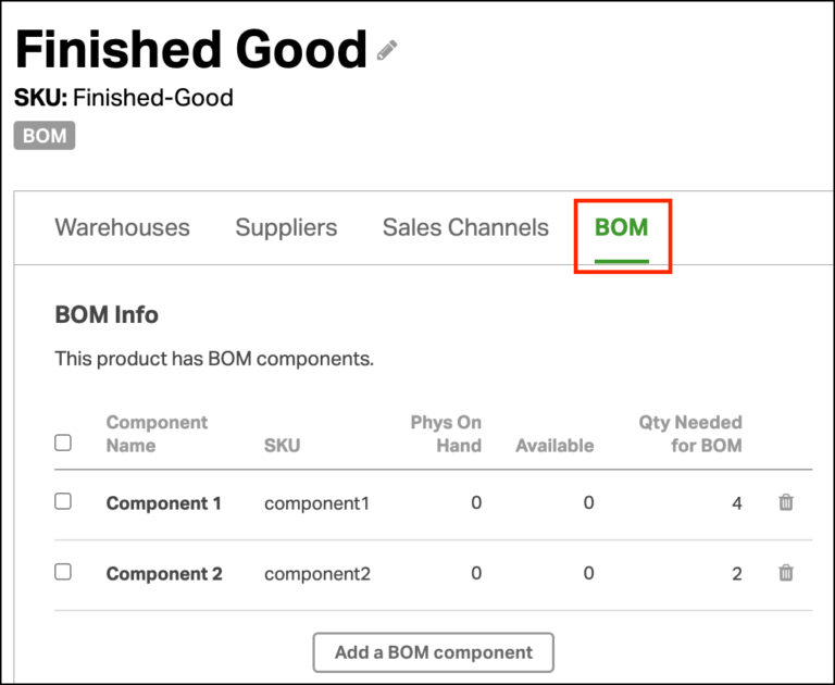 Ordoro - How can I create a Bill of Materials (BOM)?