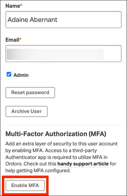 Ordoro - How to enable Multi-Factor Authentication (MFA) in Ordoro